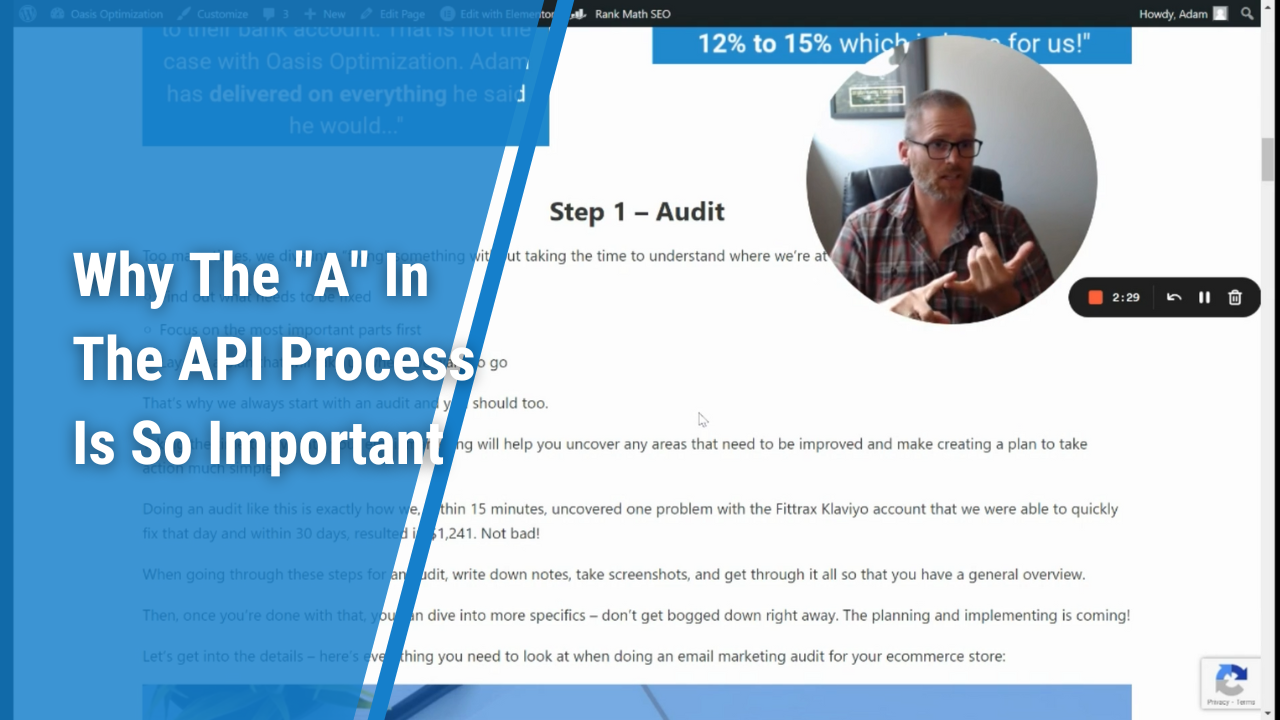 Why The "A" In The API Process Is So Important - Oasis Optimization
